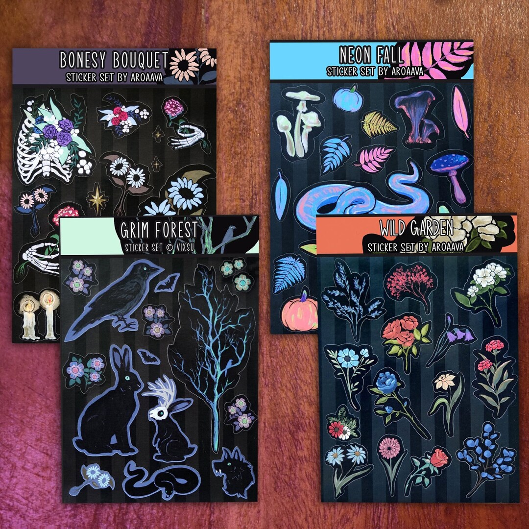 STICKER SHEET Dark Themes - Etsy
