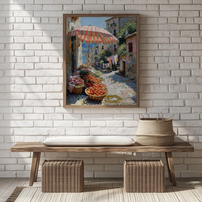 Sardinian Alleyway Art Print: Vintage Italian Village Coastal Decor ...