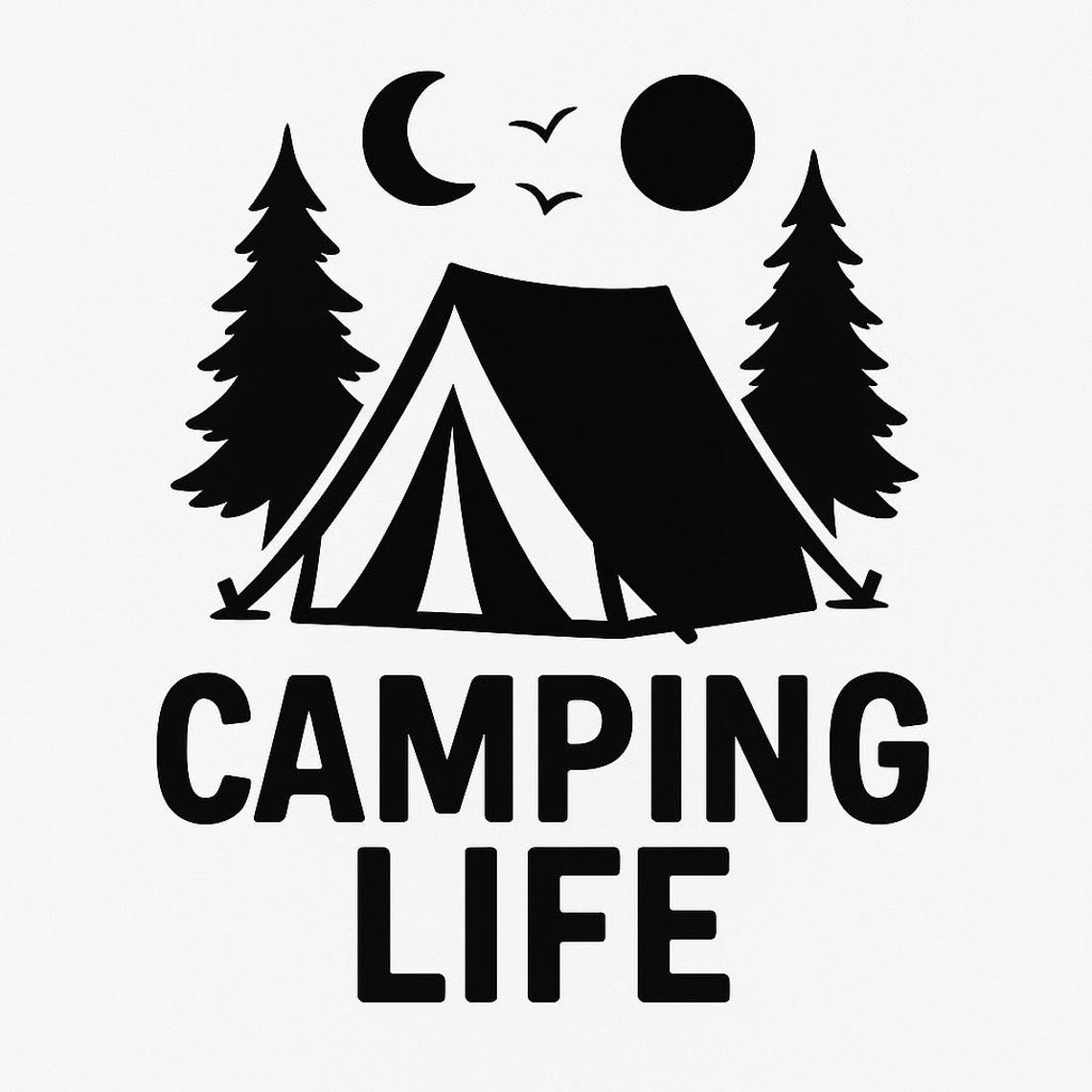 Camping Life SVG | Tent and Trees Cricut Cut File | Adventure Outdoors ...