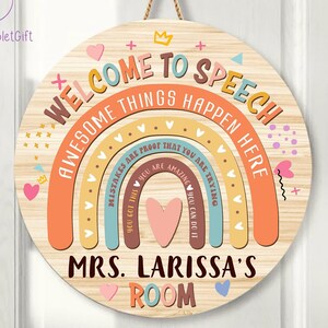 Welcome to Speech Door Sign, Speech Room Sign, Speech Therapist Gift ...