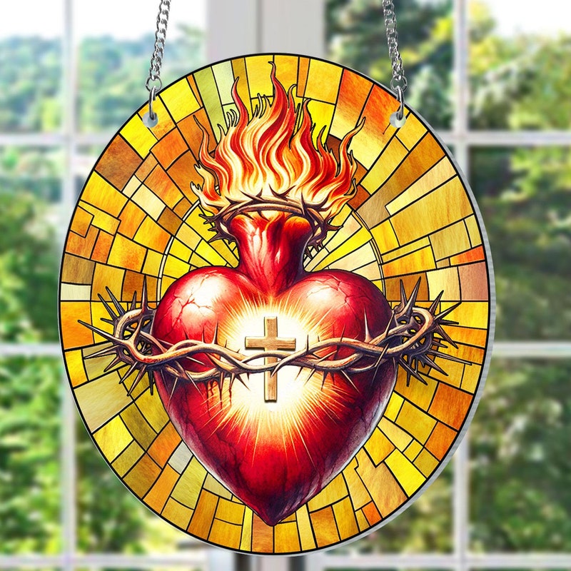 Sacred Heart Ornament - Etsy