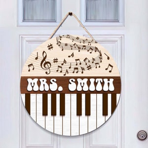 Personalized Piano Teacher Door Sign: 3D Music Room Decor - Etsy