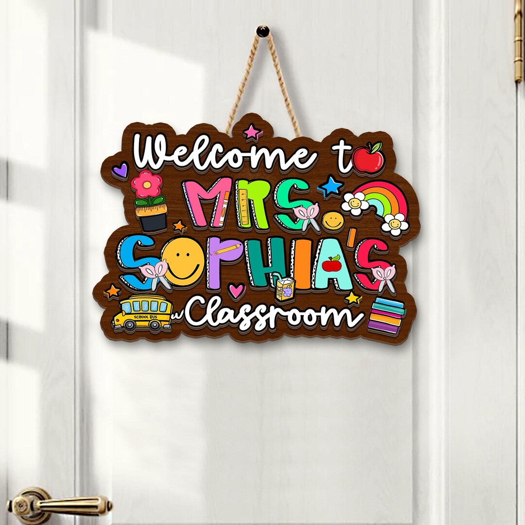 Personalized Teacher 3D Door Sign, Custom Teacher Door Hanger, Teacher ...