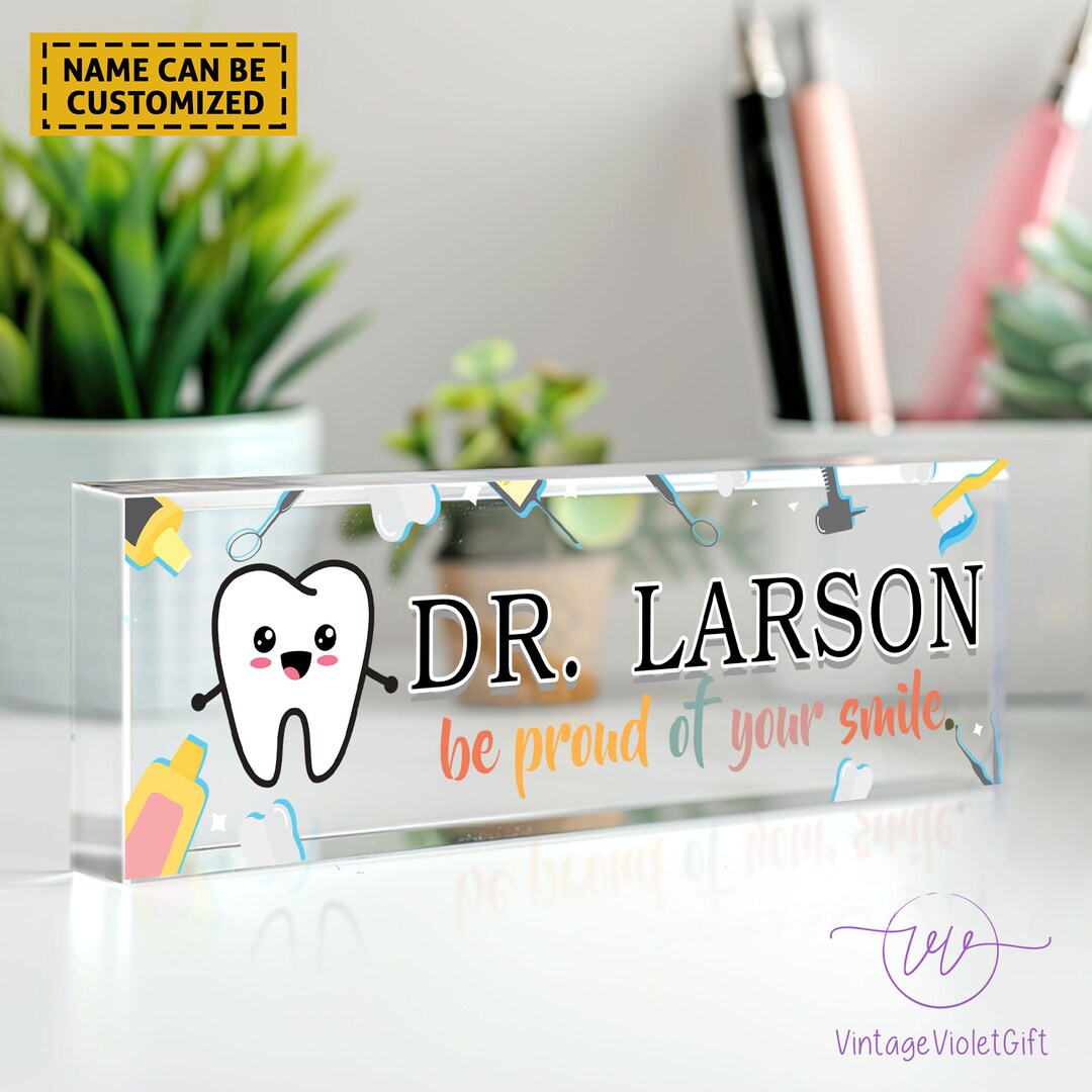 Personalized Dental Name Plate, Dentist Medical Physician Desk Name ...