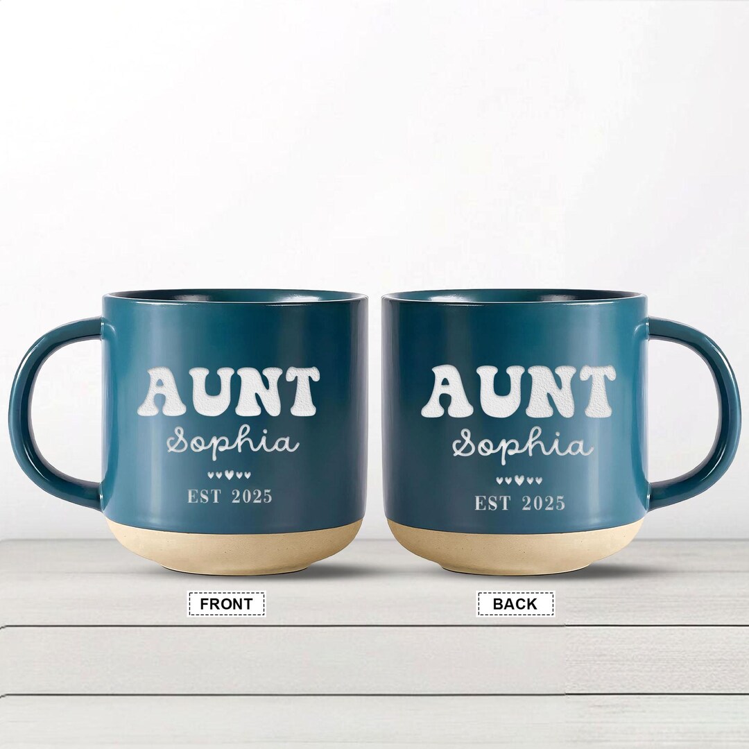 Custom Aunt and Uncle Pottery Mug, Aunt and Uncle Pregnancy ...