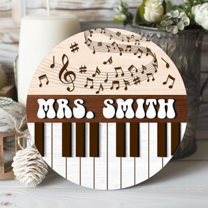 Personalized Piano Teacher Door Sign: 3D Music Room Decor - Etsy