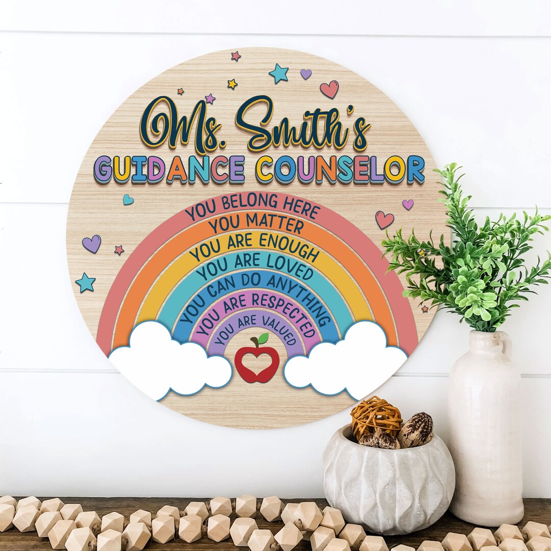Personalized 3D Guidance Counselor Door Hanger, Counselor Gifts ...