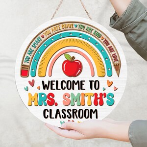 Personalized 3D Teacher Sign, Teacher Door Hanger, Back to School Gift ...