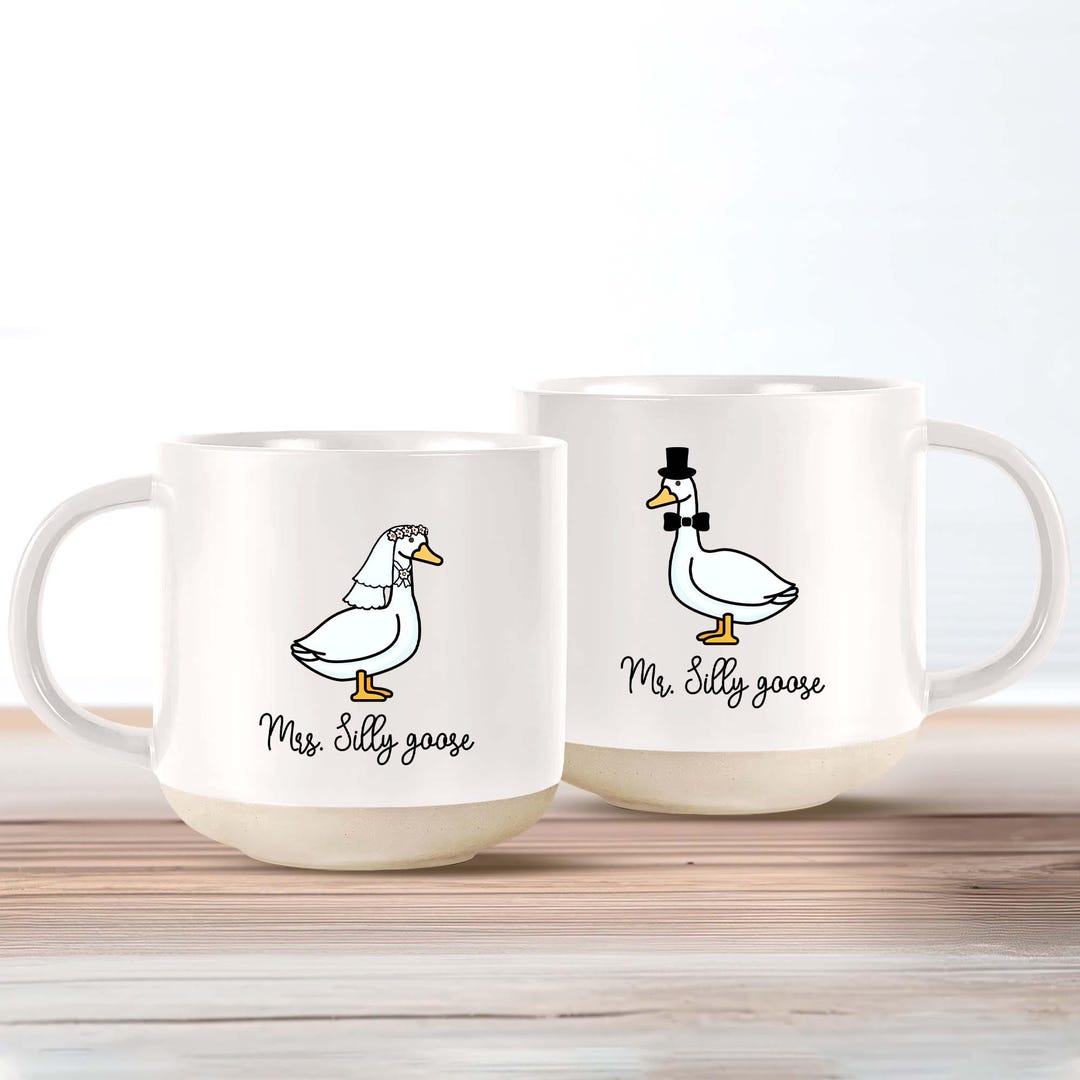 Mr. Silly Goose and Mrs. Silly Goose Wedding Pottery Mug, Engagement ...