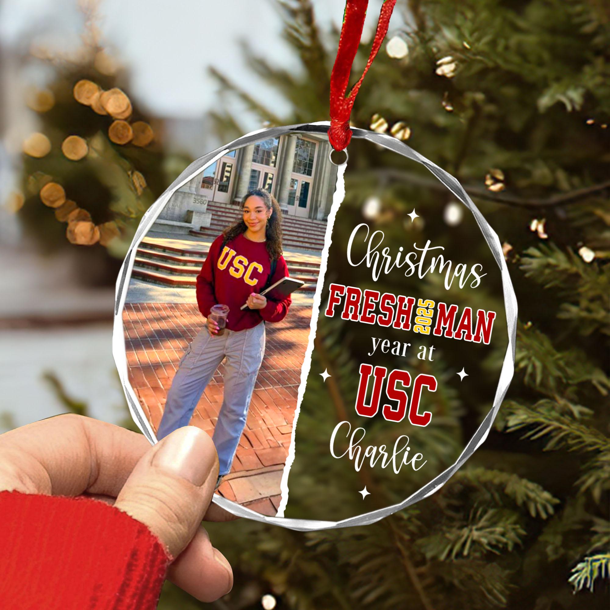 First Year at College Ornament, Custom Freshman Year Christmas College ...