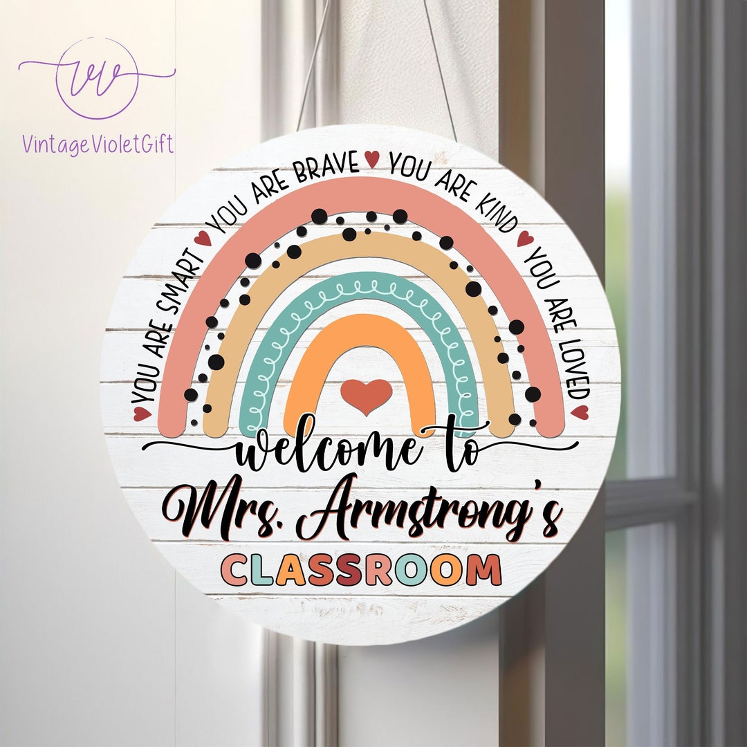Personalized Teacher Door Sign, Classroom Door Hanger, Teachers ...