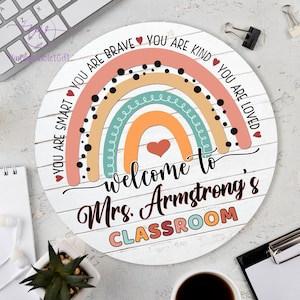 Personalized Teacher Door Sign, Classroom Door Hanger, Teachers ...