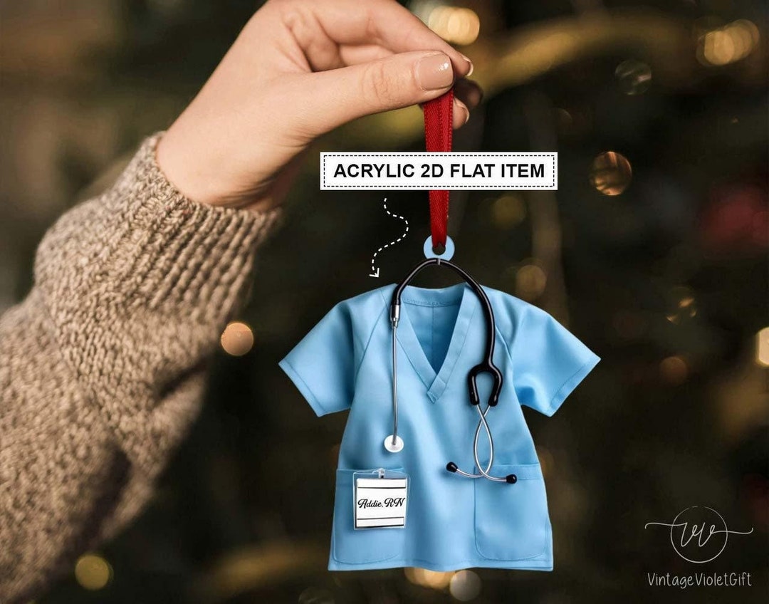 2D Flatten Acrylic Ornament of Scrubs Nurse Ornament, Personalized ...