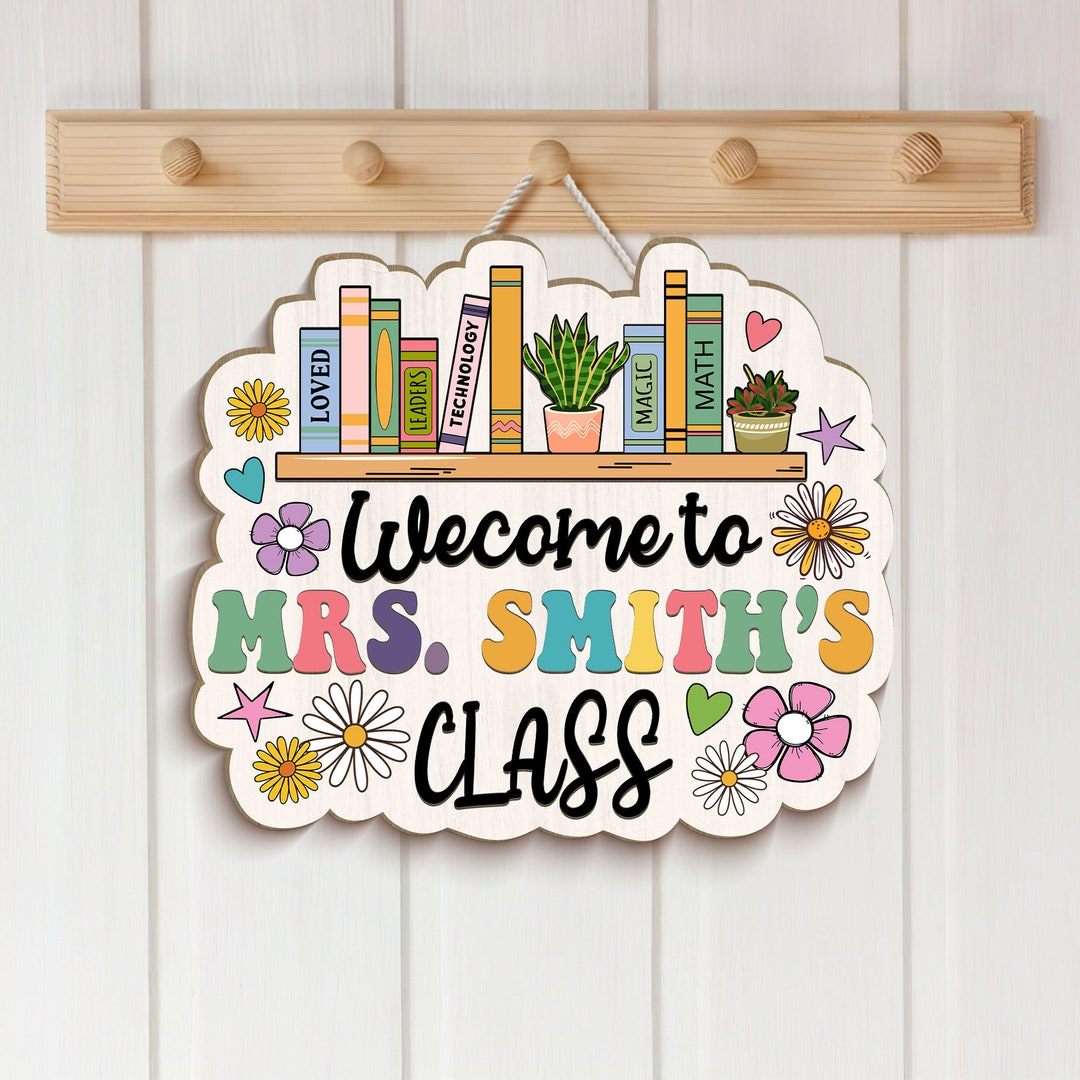 Teacher Door Sign Hanger Classroom Door Wreath Decor Back to School ...