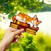 Orange Cat on the Books Acrylic Hanging Decor, Book Lover Gift Acrylic ...
