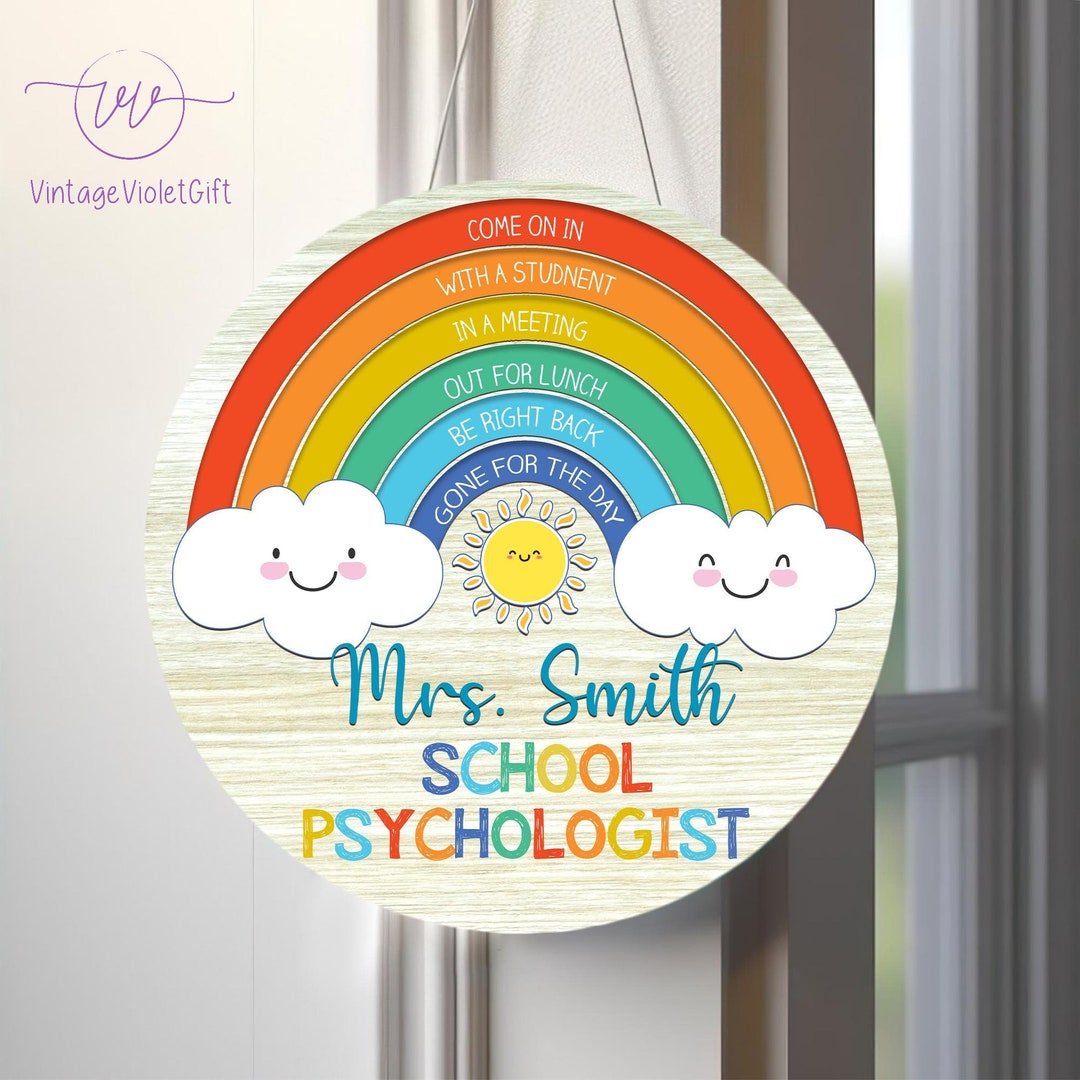 School Psychologist Door Sign, Personalized Teacher Sign, Classroom ...