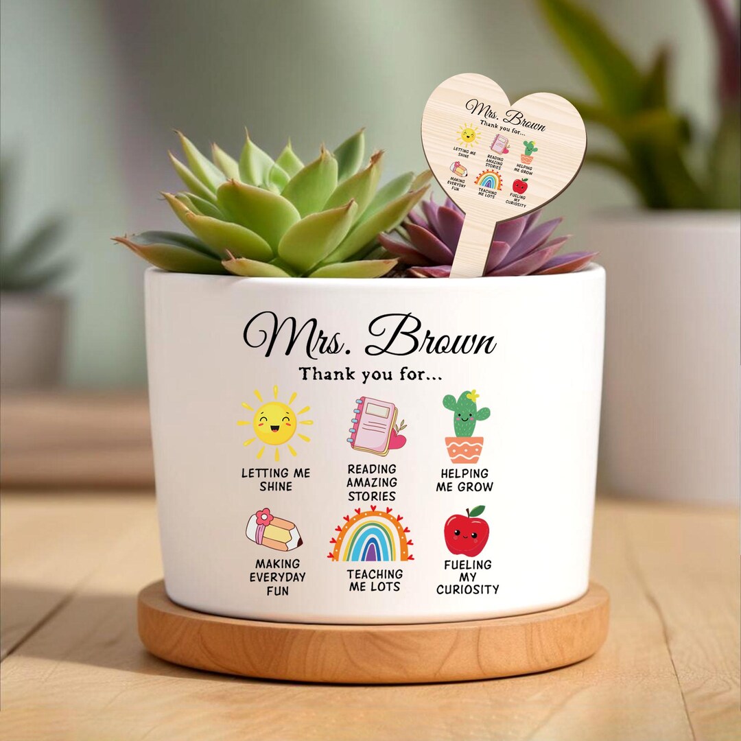 Thank You Teacher Gifts,teacher Appreciation Gift,custom Plant Pot, End ...