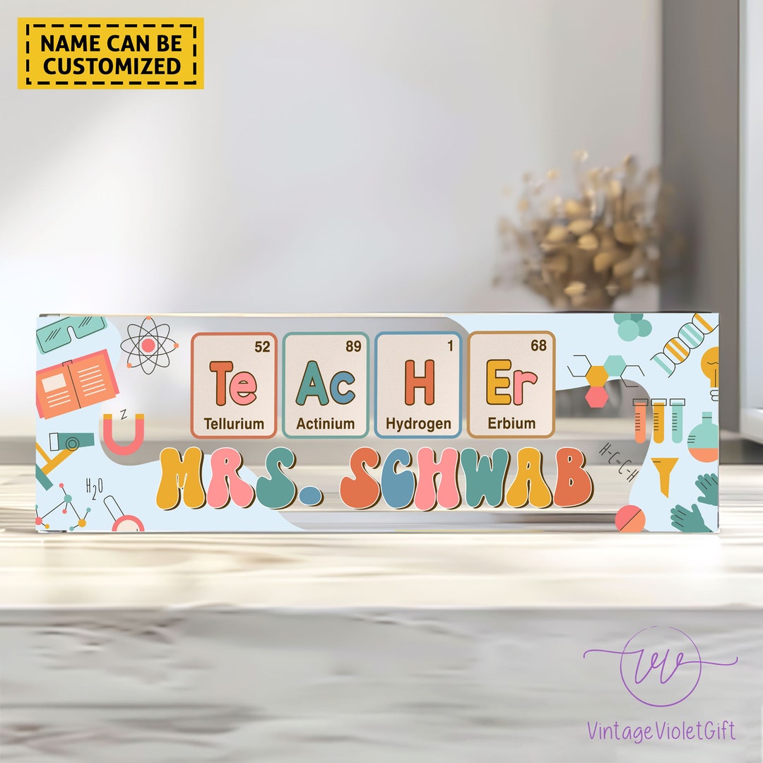 Personalized Teacher Desk Name, Science Lab Teacher Acrylic, Teacher ...