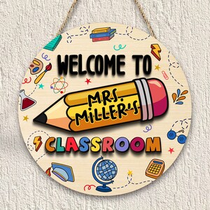 Teacher Door Sign, Teacher Gifts Personalized, Teacher Appreciation ...