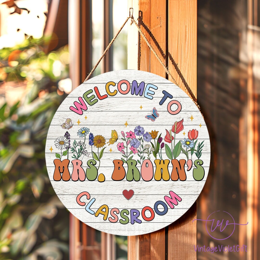 Teacher Door Sign, Teacher Appreciation Gifts, Personalized Teacher ...