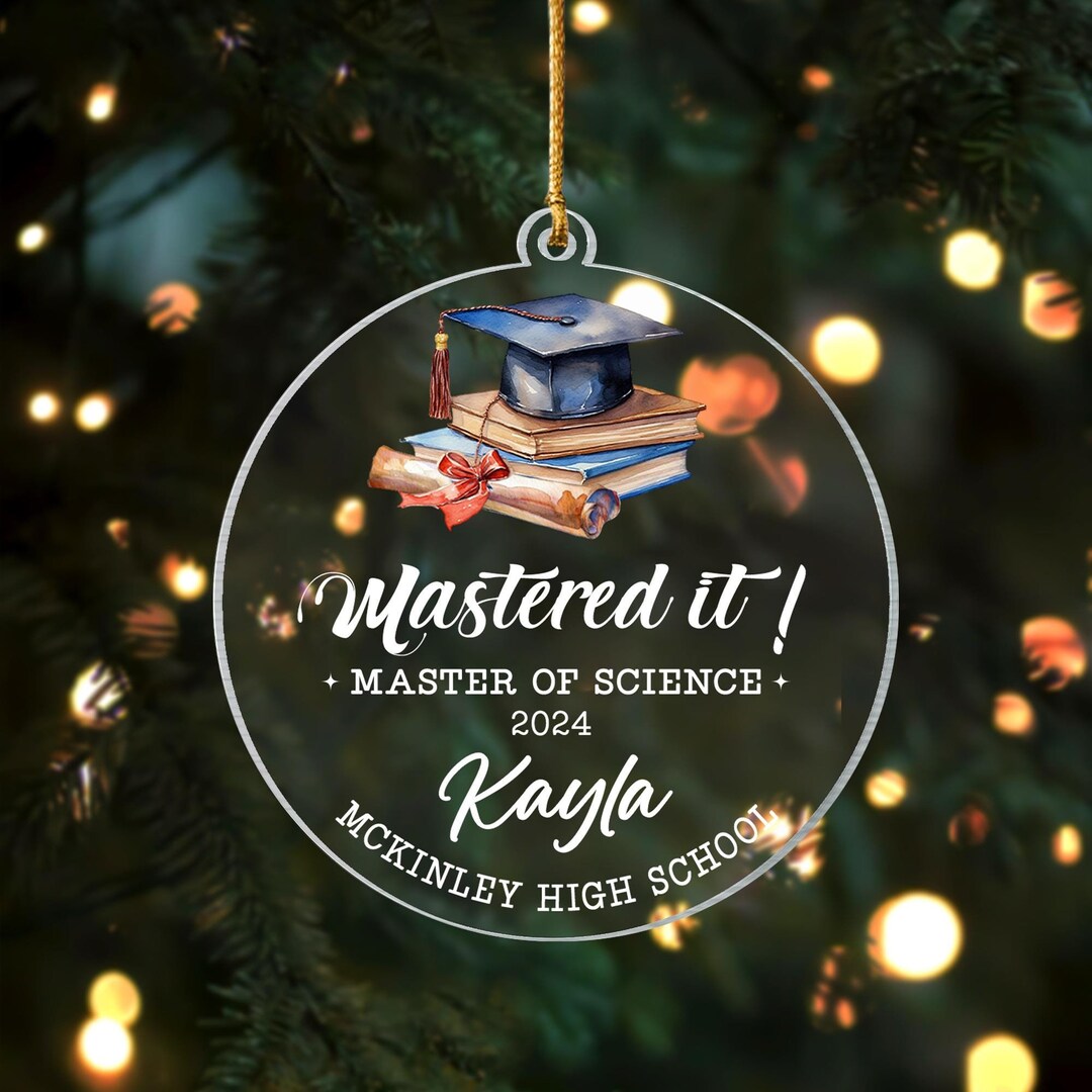 Personalized Masters Degree Ornament, Grad Student Ornament, Masters ...