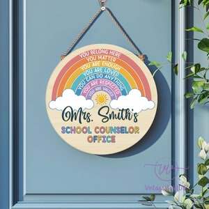 School Counselor Office Sign, Rainbow Classroom Decor, Psychologist ...