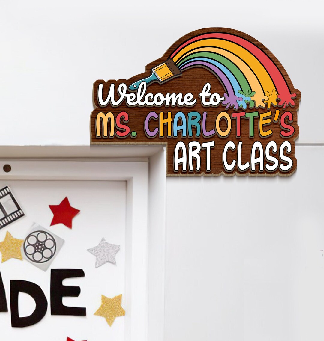 Personalized Art Teacher 3D Doorframe Corner Sign, Classroom Decor, Art ...