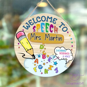 Welcome to Speech Door Sign, Speech Language Teacher Gift, SLP Gifts ...