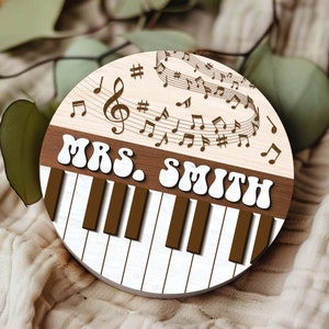 Personalized Piano Teacher Door Sign: 3D Music Room Decor - Etsy