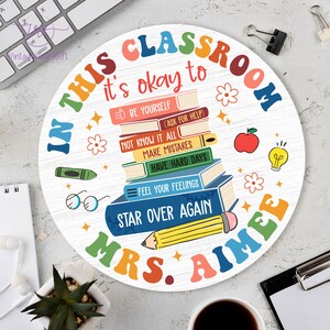 Teacher Door Sign, Personalized Teacher Sign, Teacher Gift, Back to ...