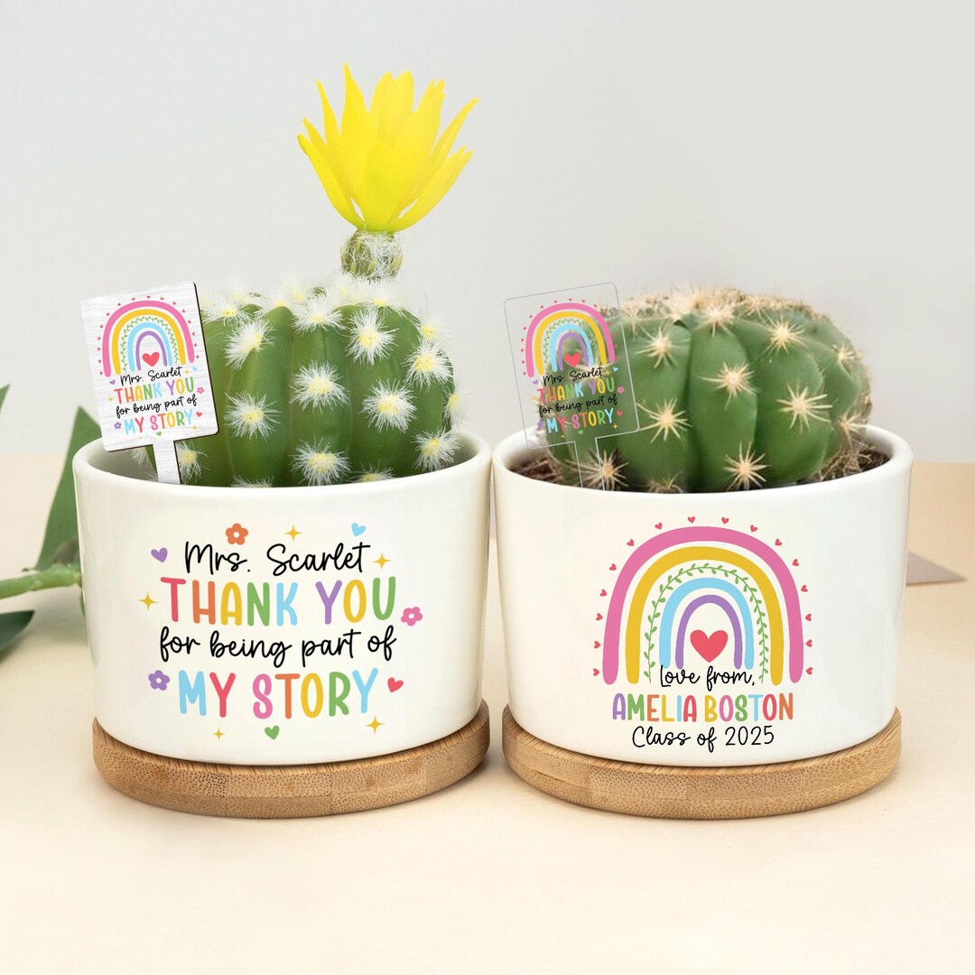Personalized Teacher Thank You Plant Pot, Custom Flower Pot for Teacher ...