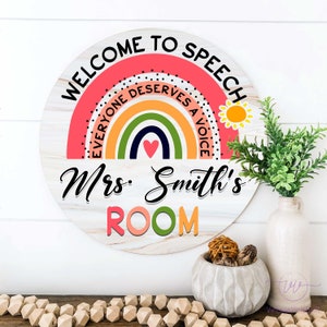 Personalized Teacher Door Sign, Welcome to Speech, Speech Language ...