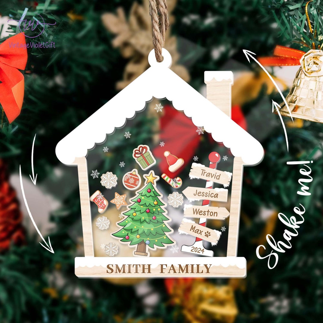 Family Christmas Shaker Ornament, Personalized Family Shaker Ornament ...