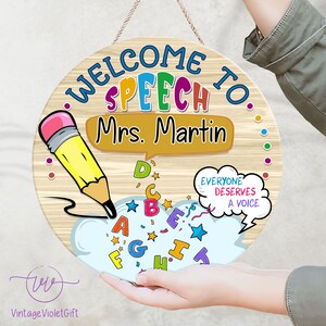 Welcome to Speech Door Sign, Speech Language Teacher Gift, SLP Gifts ...