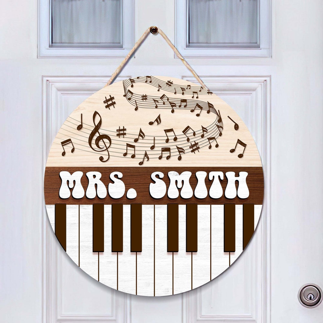 Personalized Piano Teacher Door Sign: 3D Music Room Decor - Etsy