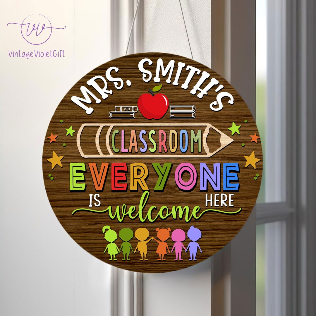 Personalized Teacher Door Sign, Teacher Gifts , Teacher Appreciation ...