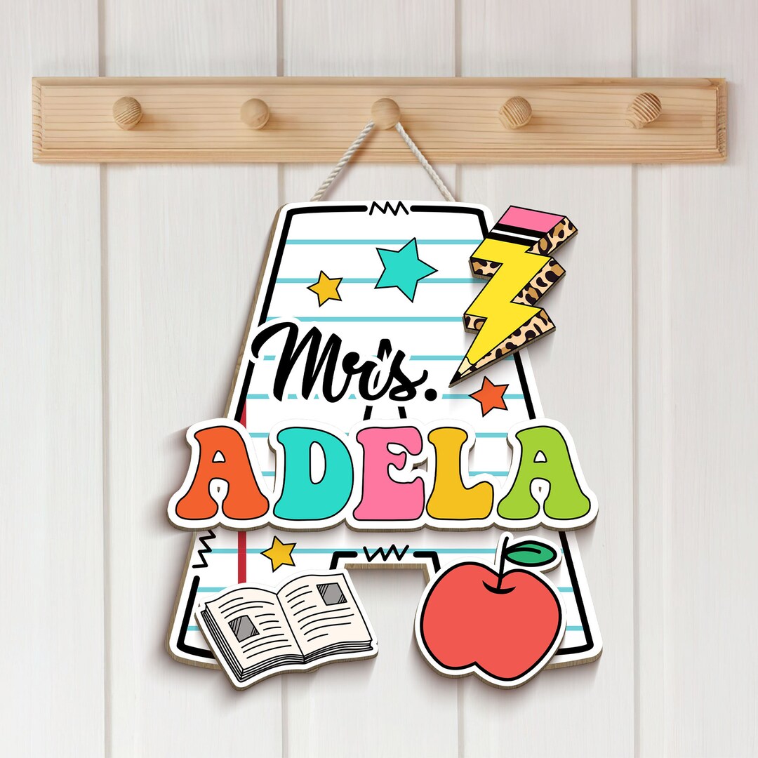 Personalized Teacher Doorsign 3D Laser Cut, Back to School Gift ...