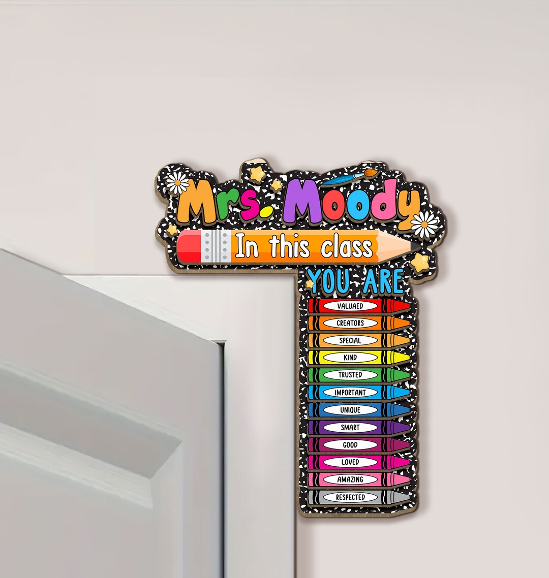 Personalized Classroom 3D Doorframe Corner Sign, Teacher Door Sign ...
