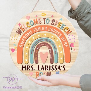 Welcome to Speech Door Sign, Speech Room Sign, Speech Therapist Gift ...