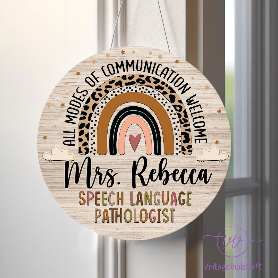 Speech Therapy Door Sign, Speech Teacher Sign, Speech Therapist Gifts ...