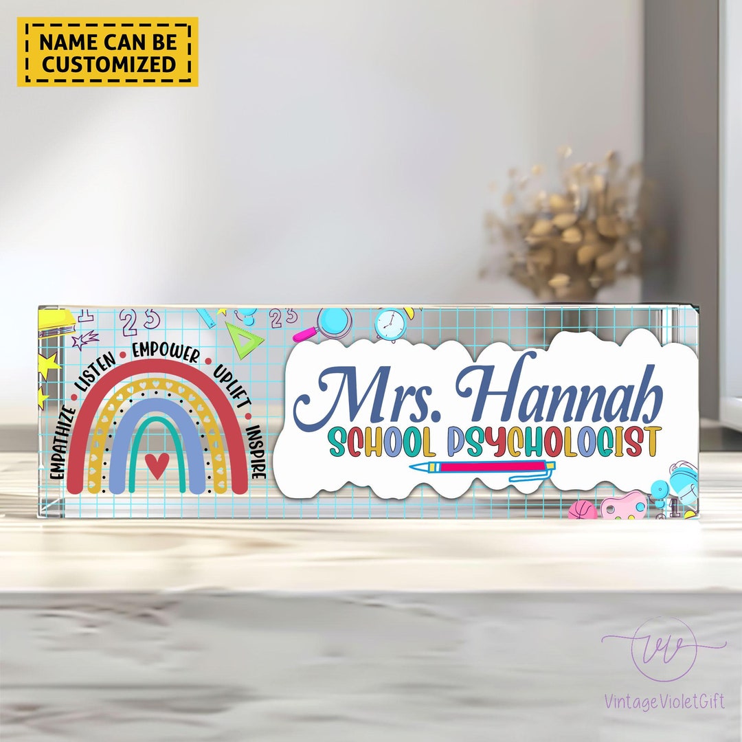 School Psychologist Desk Name Plate, School Psychologist Gifts, Teacher ...