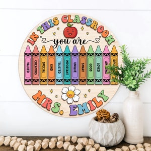 Personalized Teacher 3D Door Sign, Teacher Door Hanger, Back to School ...