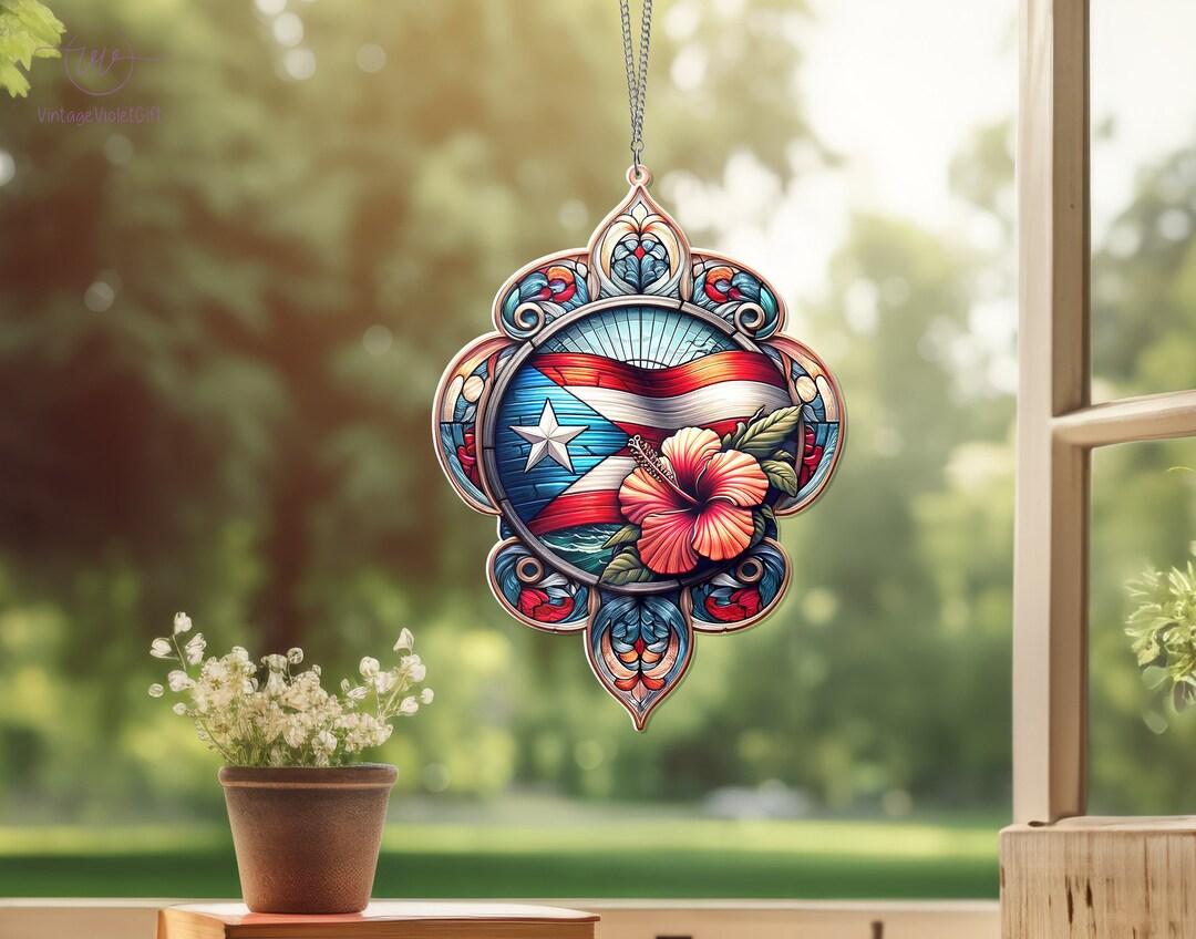 Puerto Rico Suncatcher Acrylic Decor,puerto Rico Suncatcher Hanging ...