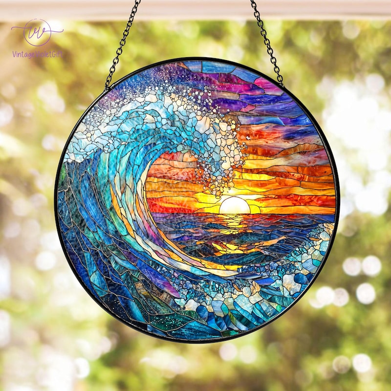 Ocean Wave Glass Art - Etsy