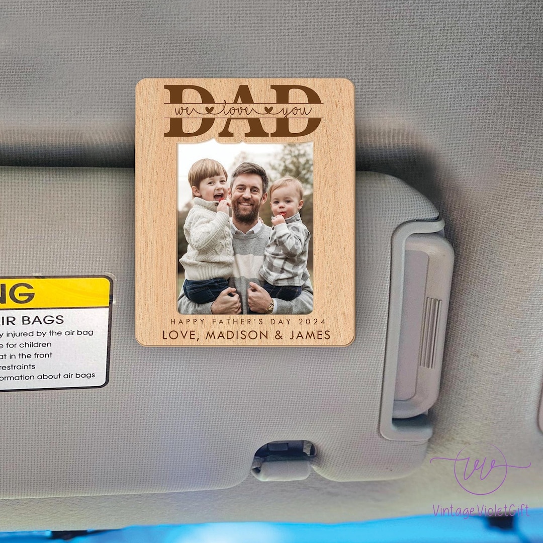 Father's Day Gift, Custom Photo Car Visor Clip, Picture Frame, Gift for ...