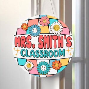 Personalized Disco Classroom 3D Door Sign, Teacher Disco Ball Door ...