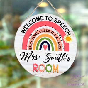 Personalized Teacher Door Sign, Welcome to Speech, Speech Language ...