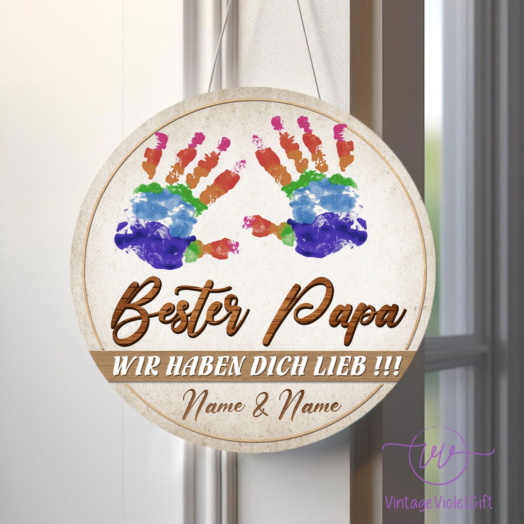 Personalized Best Dad Ever Sign, Hands Down Wooden Sign, Father's Day ...