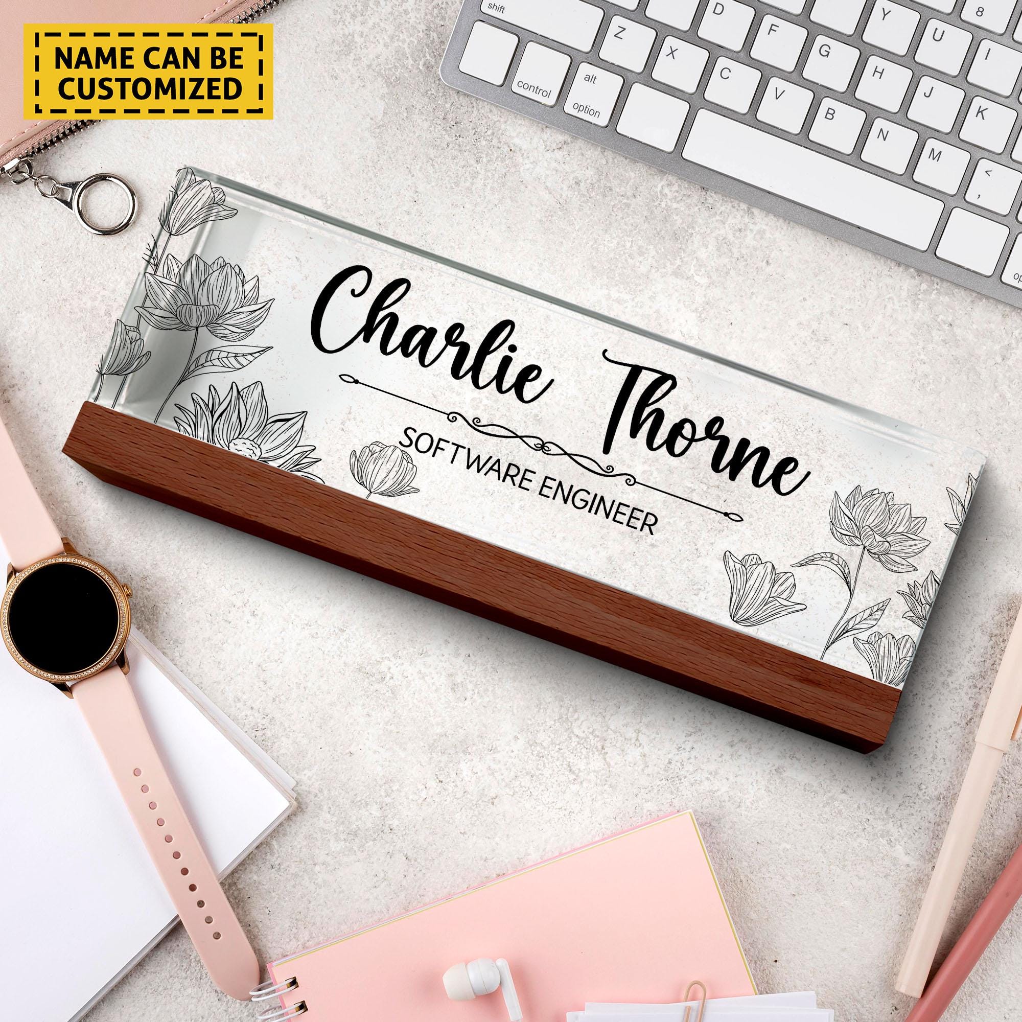 Personalized Desk Name Plate, Custom Office Acrylic Plaque With Name ...