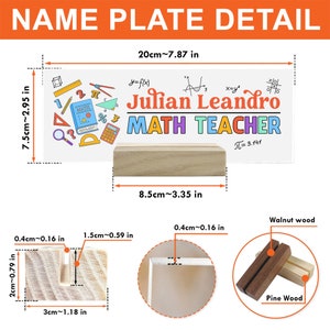 Math Teacher Appreciation Gift, Custom Desk Name Plate Plaque ...